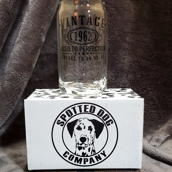 Kitchen | Spotted Dog Vintage 1962 Glass Beer Can Mug 12oz Aged To ...